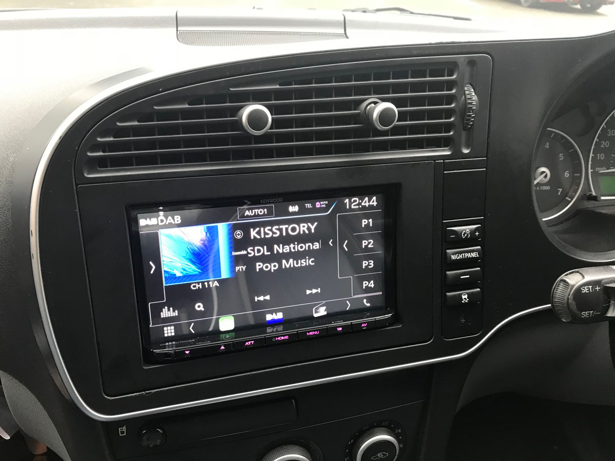 Saab 93 56 reg double din upgrade Kenwood DMX7017DAB – Dynamic Sounds ...
